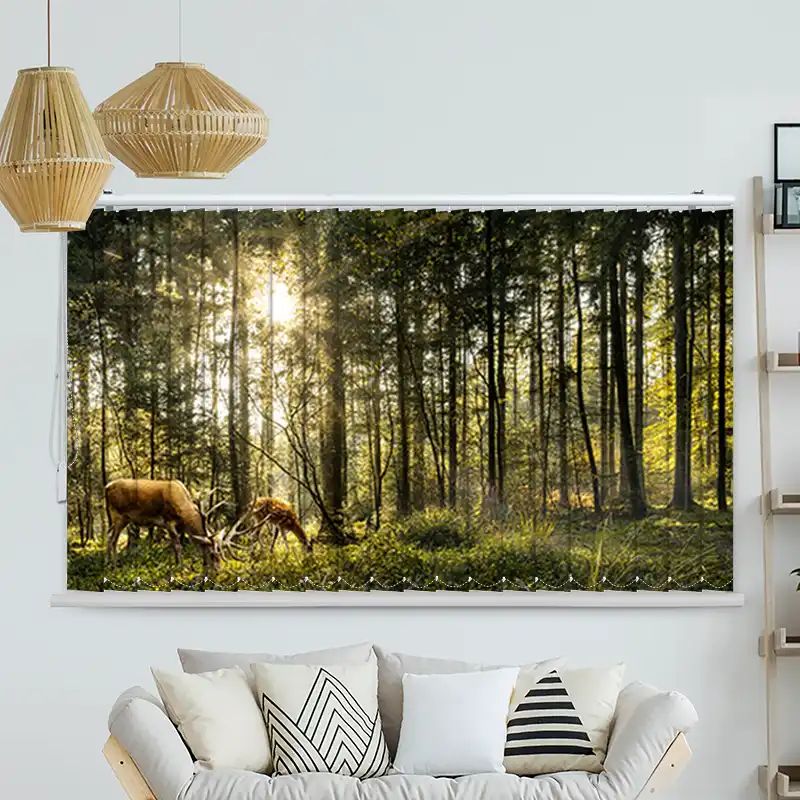 Foto Lamellenvorhang bedruckt mit "Hirsch Reh Wald"